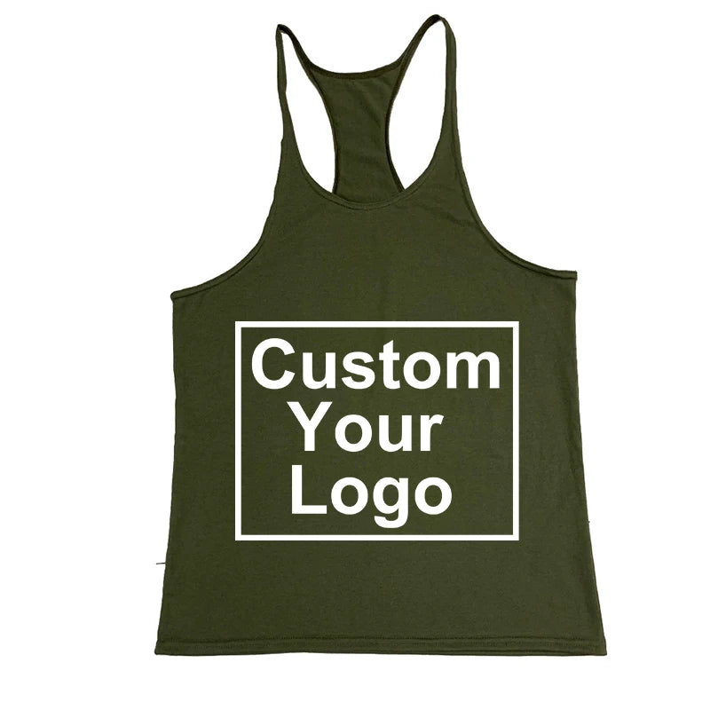 Customized Logo Men's Gym Exercise Fitness Tank Top Y Back Fitness Lig ...